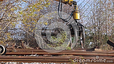 Removing Railroad Rails Tracks Stock Video - Video of industry, rails ...