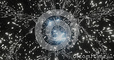 Render with Abstract Space Background with Stars and Lightnings Stock ...