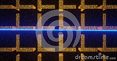 Render with Blue Laser on Yellow Tech Background Stock Video - Video of ...