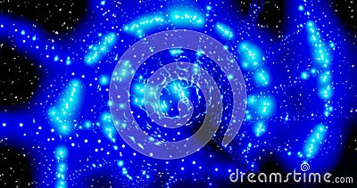 Render with Sparkling Blue Spiral of Balls in Space Stock Footage ...