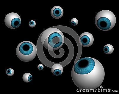 Rendered Eyeballs On Black Stock Images - Image: 11724414