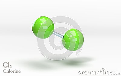 Cl2 Chlorine. Molecule Carbon Atoms. 3d Rendering Stock Photo ...