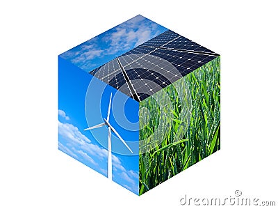 Renewable Energy Cube Royalty Free Stock Photo - Image: 27456375