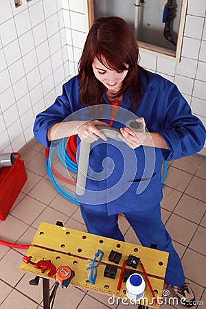 Repair Girl With Tools Stock Photography | CartoonDealer.com #35932838