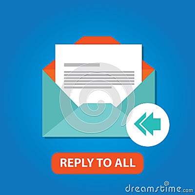 Reply To All Email Icon Vector Flat Arrow Back | CartoonDealer.com ...