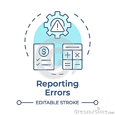 Reporting Errors Soft Blue Concept Icon Cartoon Vector | CartoonDealer ...