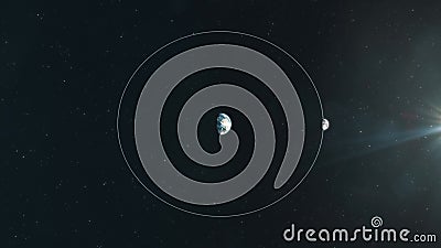 Graphical Representation of the Moon Rotating Around the Earth Stock ...