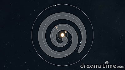 Representation of the Outer Planets of the Solar System Rotating Around ...