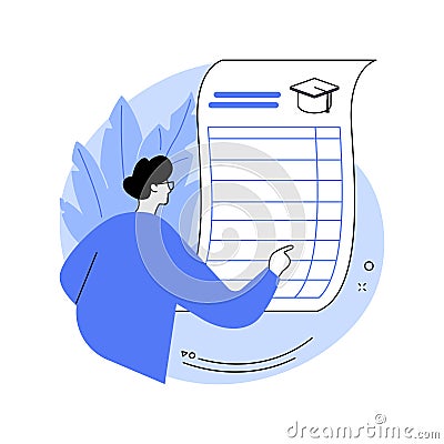 Request High School Transcript Isolated Cartoon Vector Illustrations ...