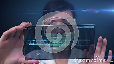 Researcher Using Technology Stock Footage - Video of analysis ...