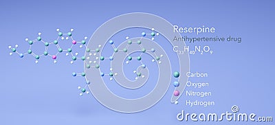 Reserpine Molecule, Molecular Structures, Antihypertensive Drug, 3d ...