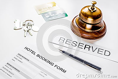 Reservation Form On Hotel Reception Desk Background Stock Photography ...