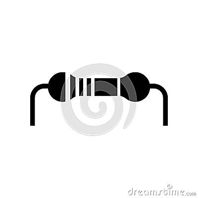 Resistor Icon Vector Sign And Symbol Isolated On White Background ...