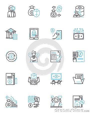 Resource Analysis Linear Icons Set. Planning, Evaluation ...