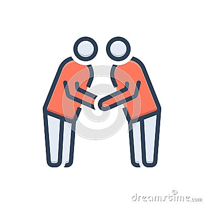 Color Illustration Icon For Respect, Regard And Respectability ...