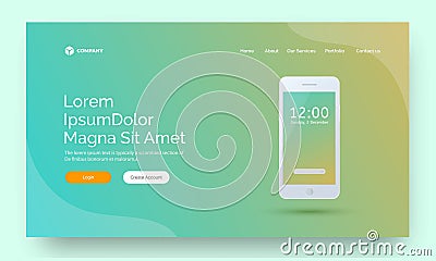 Responsive Landing Page Design With Futuristic Gadget Smartphone Royalty-Free Stock Image ...