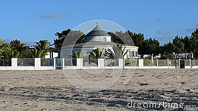 Restaurant Next To the River Beach of Samouco, Portugal Stock Footage ...
