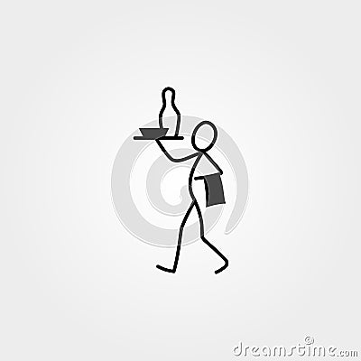 Restaurant Waiter, Cook Stick Figure Vector Illustration ...