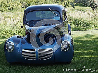 Restored Antique Lowrider Blue Car Editorial Image | CartoonDealer.com ...