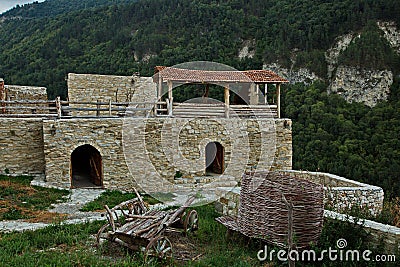 The Restored Medieval Chechen Town Of Khoy Is A City Of Guards. Stock ...