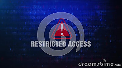 RESTRICTED ACCESS Alert Warning Error Message Blinking on Screen ...