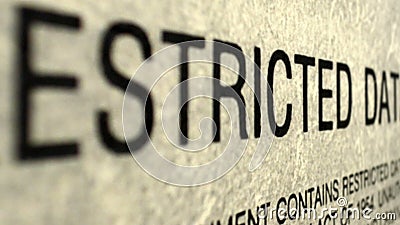 Restricted data text stock footage. Video of information - 186134888