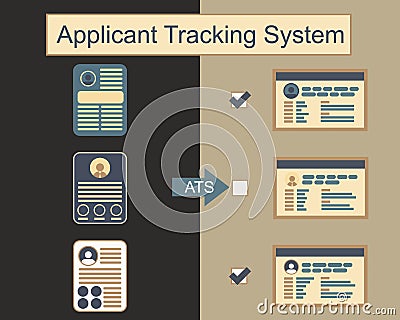 Resumes Transform With ATS Applicant Tracking System Vector ...