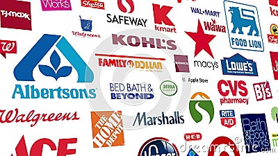 Retail Brands Logo Loop stock footage. Video of marketing - 52248720