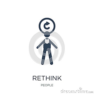 Rethink Icon In Trendy Design Style. Rethink Icon Isolated On White Background. Rethink Vector ...