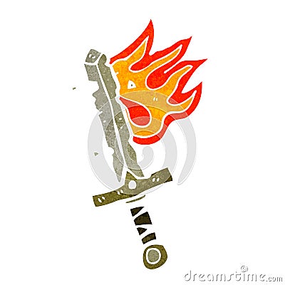 Retro Cartoon Flaming Sword Royalty Free Stock Images - Image: 37577189