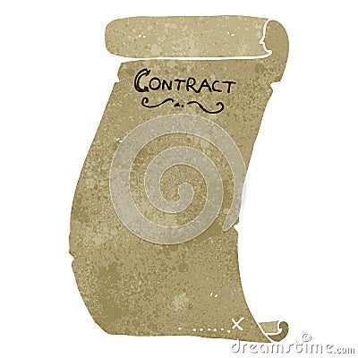 Retro Cartoon Scroll Contract Royalty Free Stock Photography - Image ...