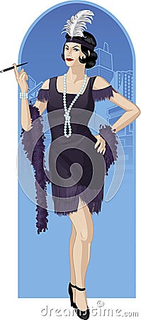 Retro Character Attractive Caucasian Starlet Cartoon Vector ...