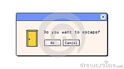 Retro Dialog Window, Computer Message Box In 90s, 00s Design Style. 1990s UI, Digital Screen ...