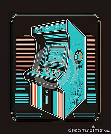 Retro Gaming Design. Arcade Cabinet Illustration Royalty-Free Stock ...