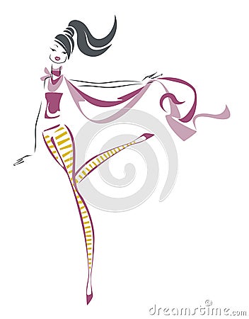 Retro Girl Cartoon Vector | CartoonDealer.com #42459493