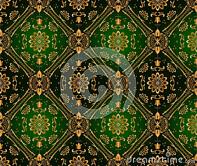 Retro Green Wallpaper. Seamless Stock Photo - Image: 37749720