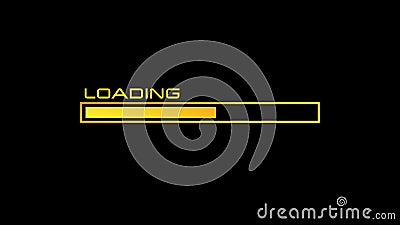 Retro Loading Bar, Bright Yellow and Orange Loading Animation on a ...
