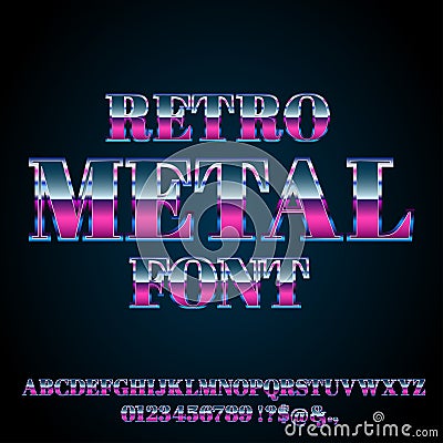 Retro Metal Font Cartoon Vector | CartoonDealer.com #86114977