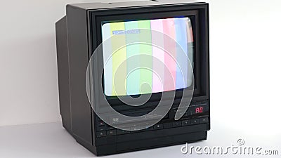 Retro Old 1985 CRT TV with VCR Combined in One Unit Stock Video - Video ...