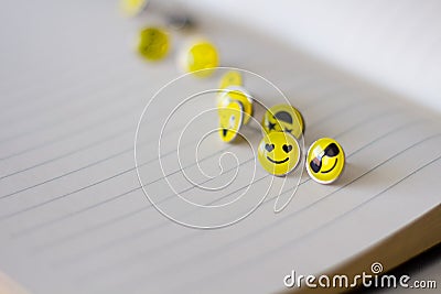Retro Smiley Face Emoticon Push Pins Stock Image | CartoonDealer.com ...