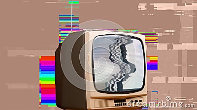 Retro Television with Static Background Stock Video - Video of patterns ...