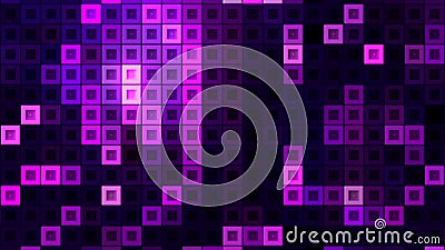 Retro Tetris with Glowing Squares. Motion. Background with Neon Squares ...