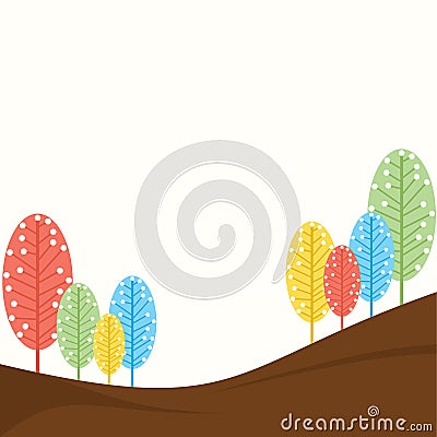 Retro Tree Banner Design Vector Illustration | CartoonDealer.com #49878334
