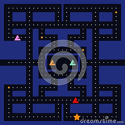 Retro Video Game Square Vector Illustration | CartoonDealer.com #85080446