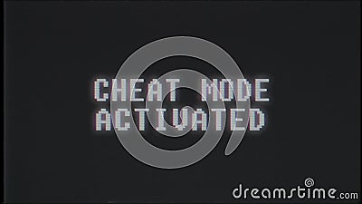 Retro Videogame CHEAT MODE ACTIVATED Text Computer Old Tv Glitch ...