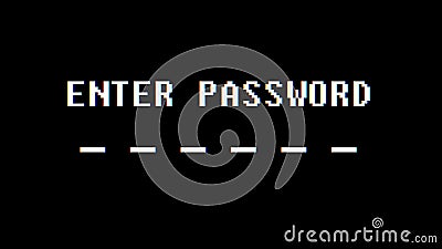 Retro Videogame ENTER PASSWORD Text Computer Old Tv Glitch Interference ...