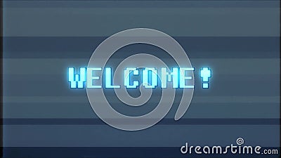 Retro Videogame Welcome Word Text Computer Old Tv Glitch Interference ...