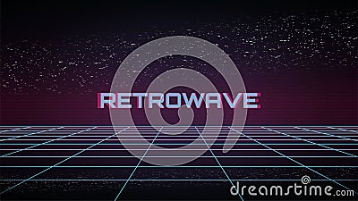 Retrowave Background. Synthwave 80s Style Vector Illustration ...