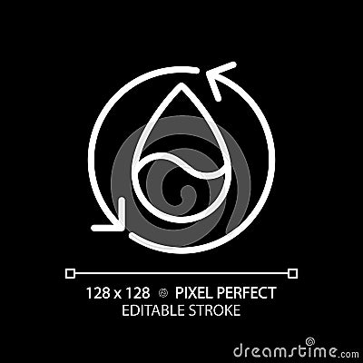 Reusing Water White Linear Icon For Dark Theme Cartoon Vector ...