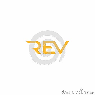 REV Logo Simple And Modern Design Cartoon Vector | CartoonDealer.com ...